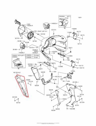 NEW OEM KAWASAKI VULCAN VAQUERO 1700 LEFT SIDE OUTER SHROUD COVER BLACK ...