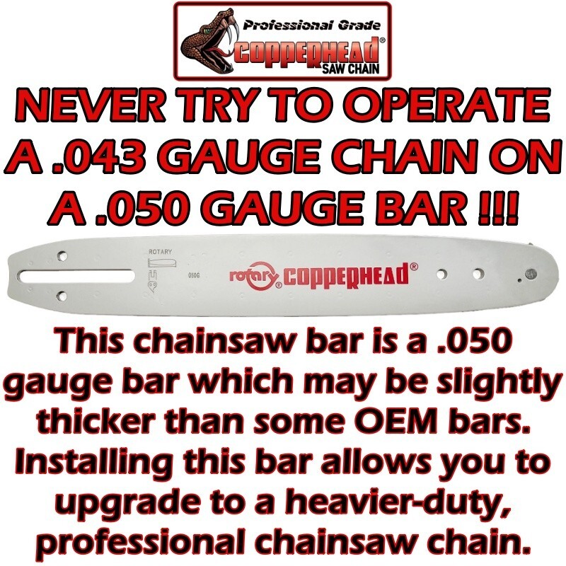 COPPERHEAD 18" BAR & SAW CHAIN KIT SHINDAIWA S18A0CD3762 -3/8 LP, .050 ...