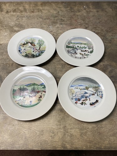 Vintage Atlas China GRANDMA MOSES Décor Plates 10", 4 Piece Limited 1st ...