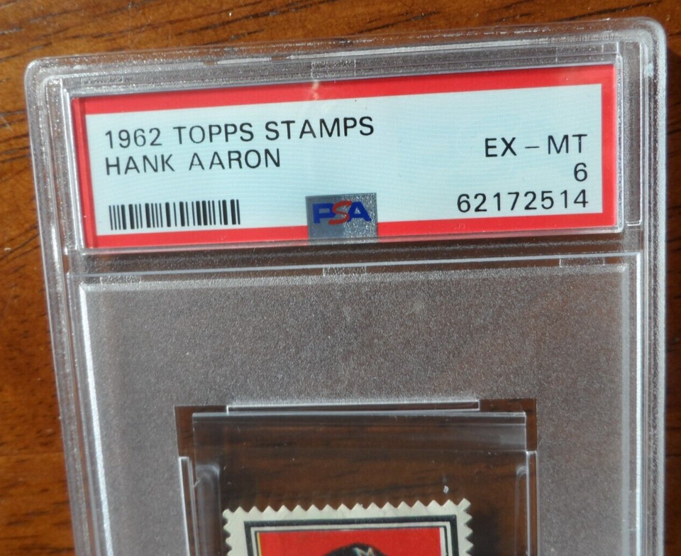 1962 TOPPS BASEBALL STAMP HANK AARON PSA-6 G-332 | eBay