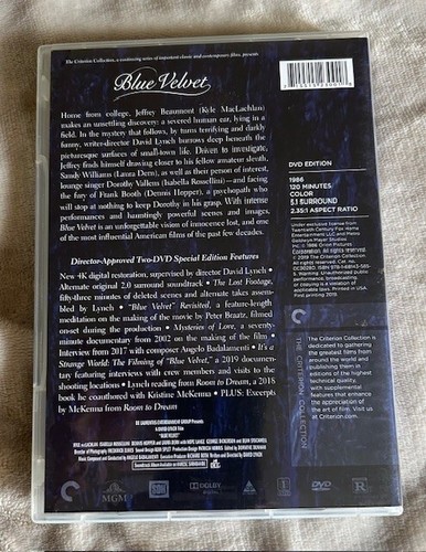 Blue Velvet (Criterion Collection) (DVD, 1986) for sale online | eBay