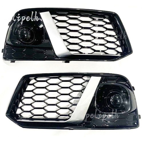 Honeycomb Front Bumper Fog Lamp Grille For Audi Q5 SUV 2018-2020 Chrome ...