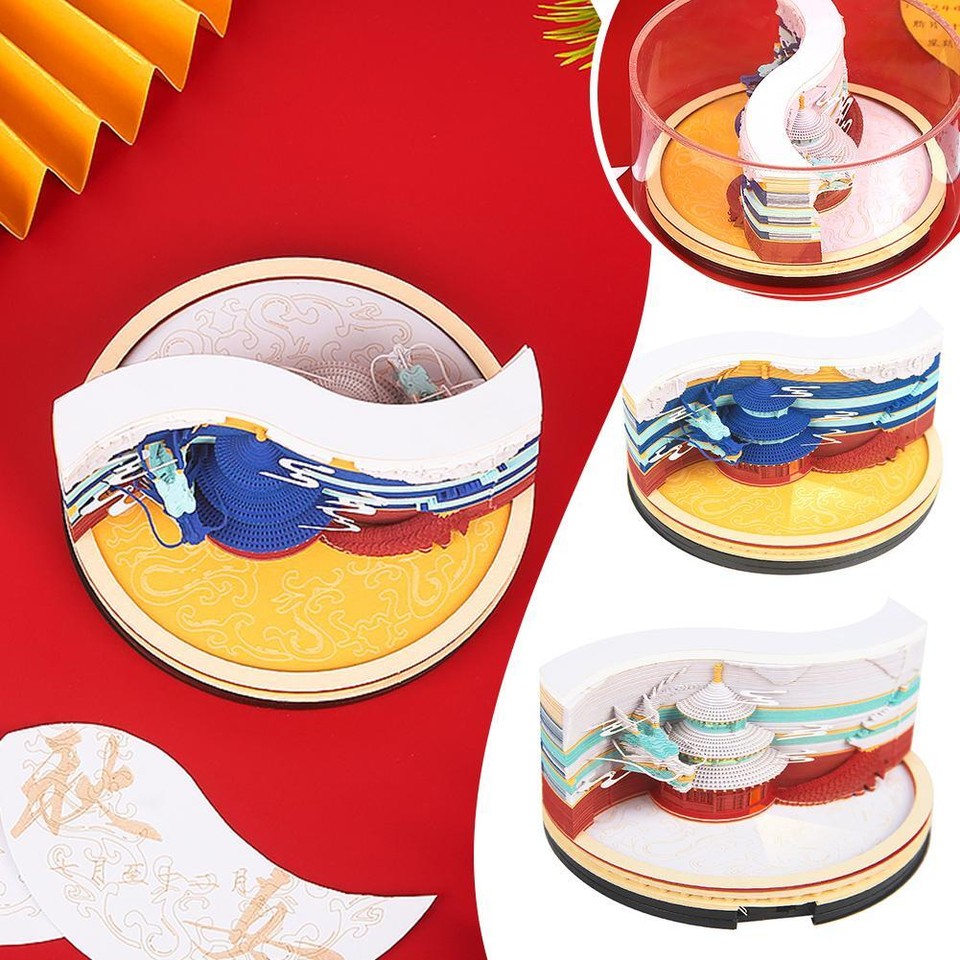 Double-sided 3d Hand-torn Paper Sculpture Model Note Pad Birthday Gift ...