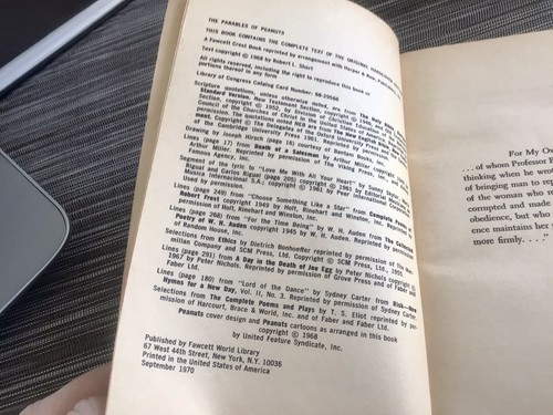 The Parables of Peanuts by Robert L. Short (1970, Paperback) Vintage | eBay