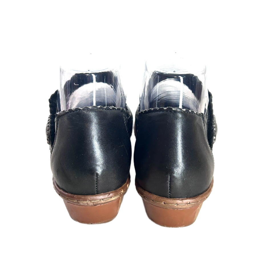 Rieker Comfort Shoes Euro 38 Black Leather Scalloped Edge Mary Jane ...