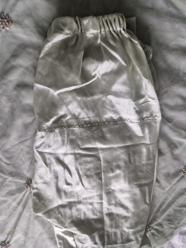 Stunning Mint Green & Gold Indian Long Dress With Scarf & Churidaar ...