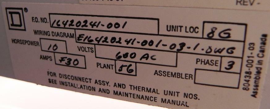 Compact Square D Mcc Model 6