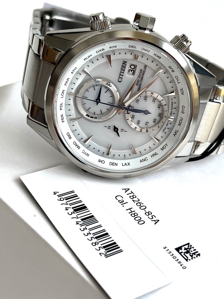 New! Citizen Watch EcoDrive AT8260-85A Radio Controlled Chronograph ...