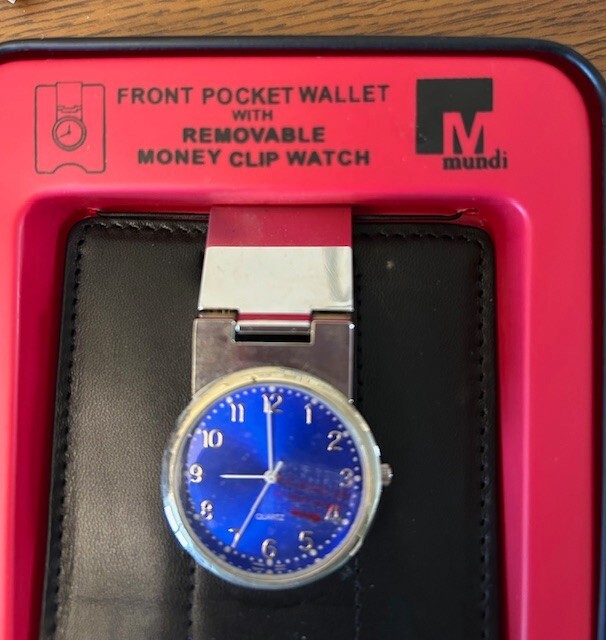 Money Clip Leather Wallet with Removable Money Clip Watch | eBay