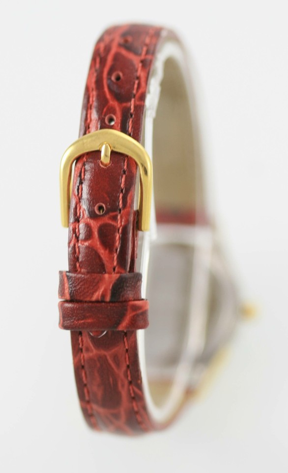 Regency Watch Womens Stainless Gold Silver Steel Maroon Leather 30m ...