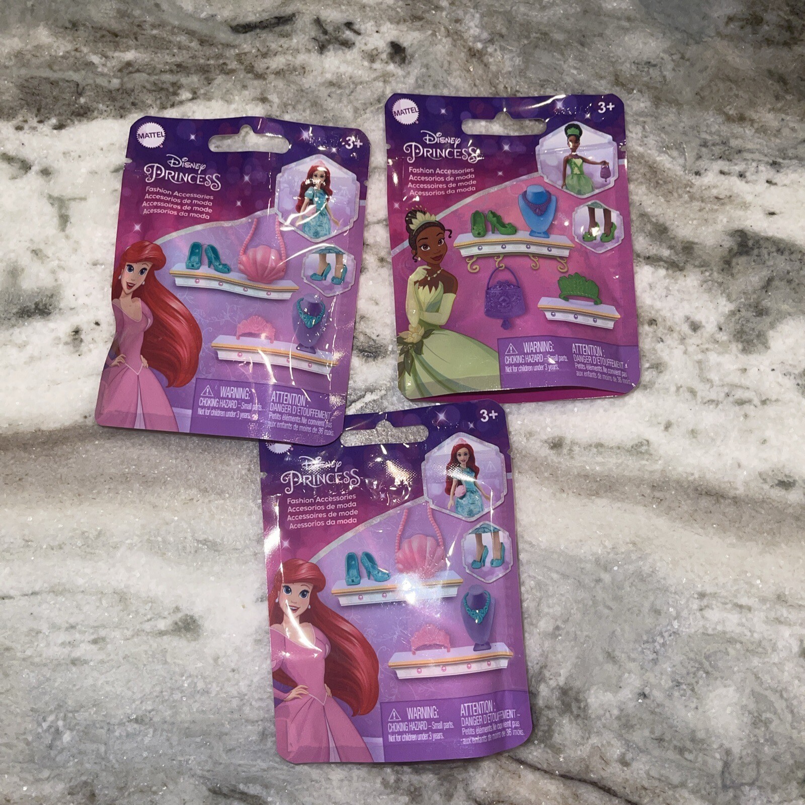 Mattel Disney Princess Barbie Fashion Accessories Lot Of 3, 2 Ariel, 1 ...
