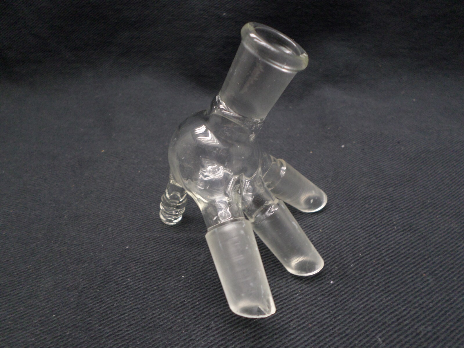 Laboratory 14/20 Cow Type Glass Distillation Receiver Adapter Chipped ...