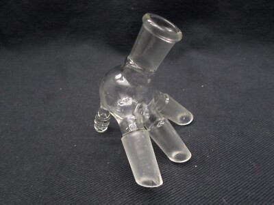 Laboratory 14/20 Cow Type Glass Distillation Receiver Adapter Chipped ...