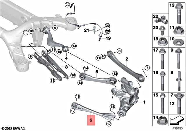 Genuine BMW OEM 33306893528 Trailing Arm With Rubber Mount for sale ...