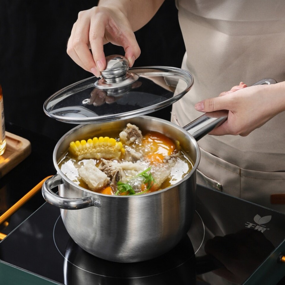 3Pcs/set Large Stainless Steel Chip Pan with Basket and Lid Deep Frying ...
