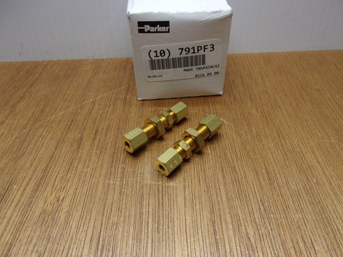 (Qty2) Parker Brass Bulkhead Union Connector Compression 4 MM Tube M8 ...