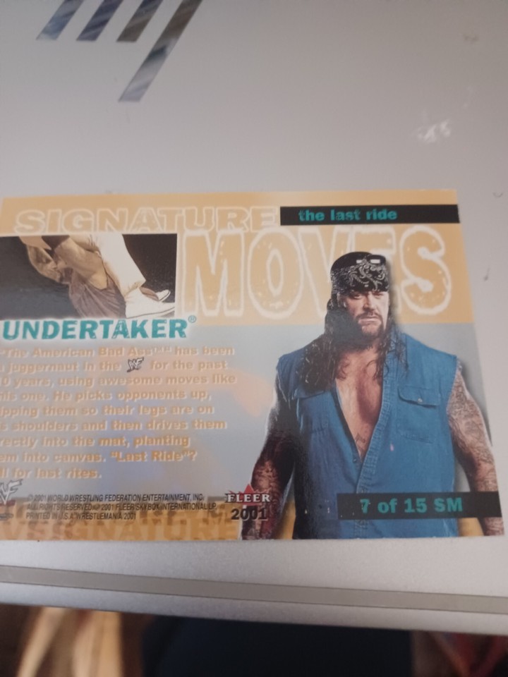 THE UNDERTAKER 2001 Fleer WWE SIGNATURE MOVES Insert Card #7SM | eBay