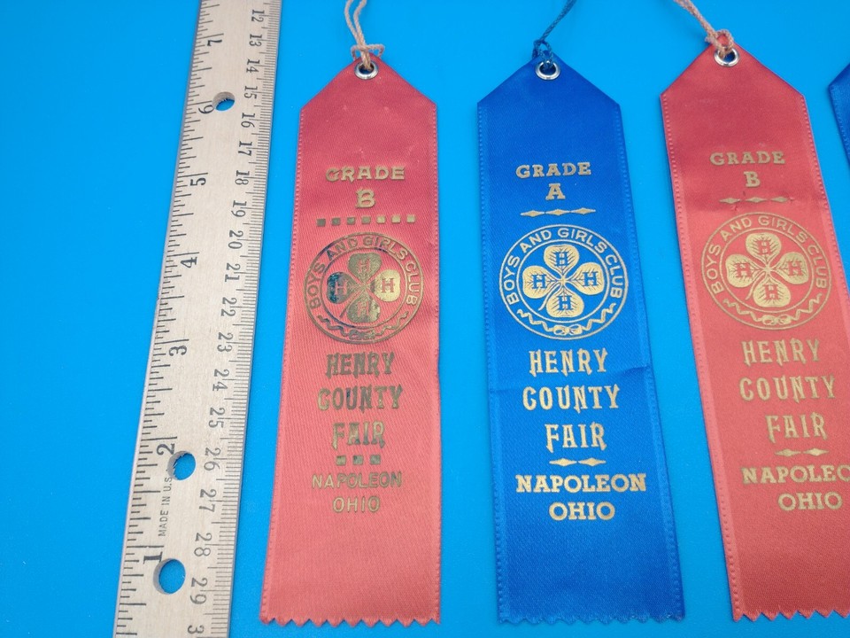 Lot of 4 Vintage Henry County Fair. Napoleon, OH 4-H Ribbons #Z943 | eBay