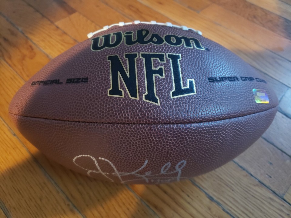 JIM KELLY signed Wilson full size game football BILLS COA HOF 02 | eBay