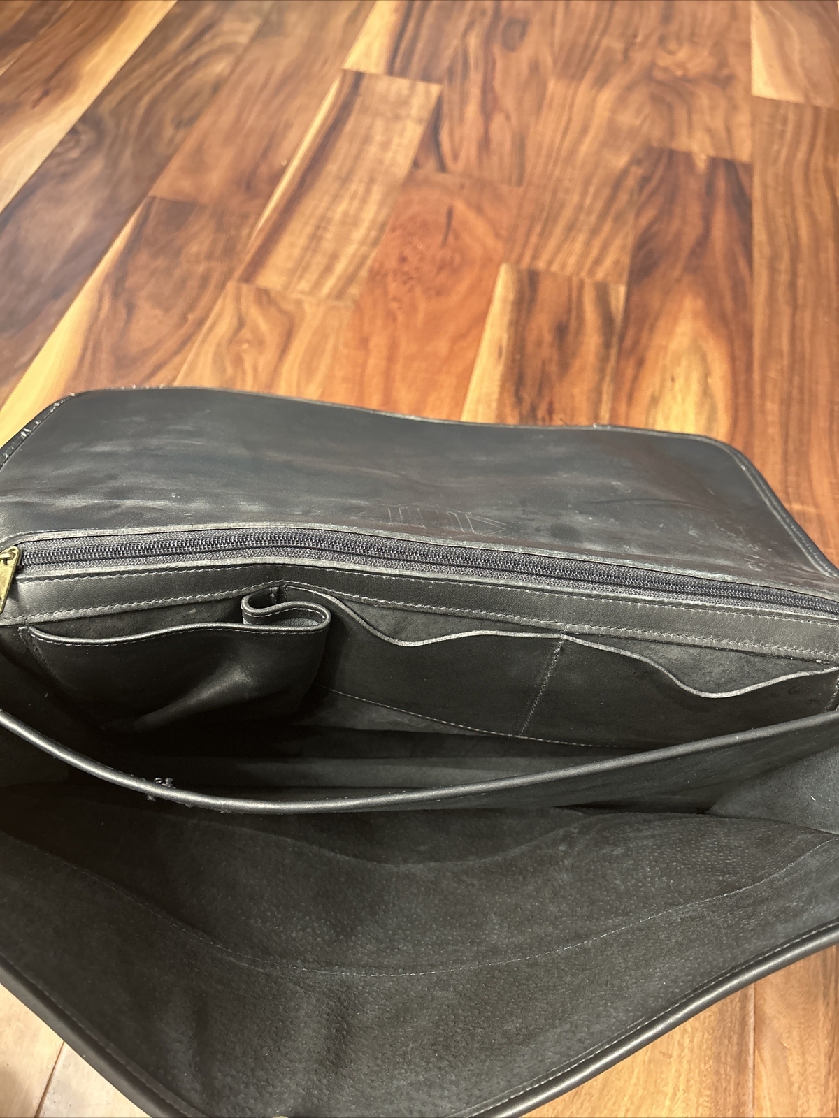 Vintage Amiet Black Leather Messenger Bag/Briefcase … - Gem