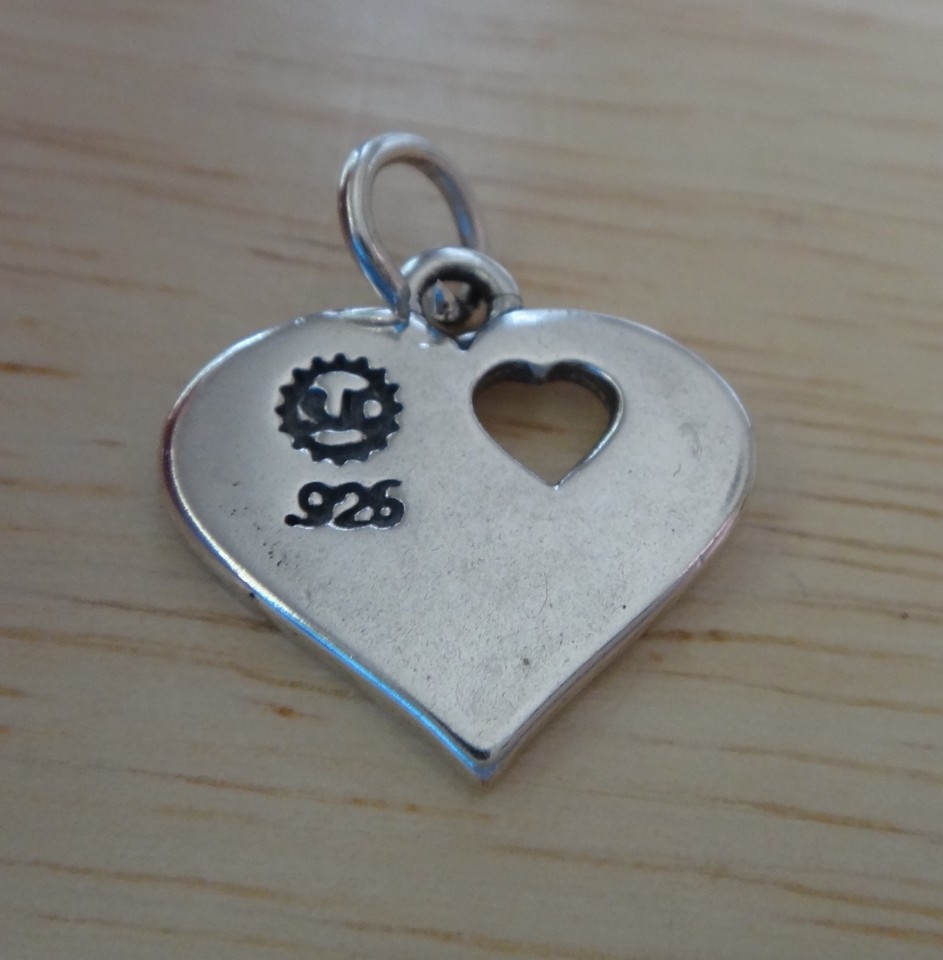 Sterling Silver 17x17mm I Love to Spin Heart Spinning Charm! | eBay