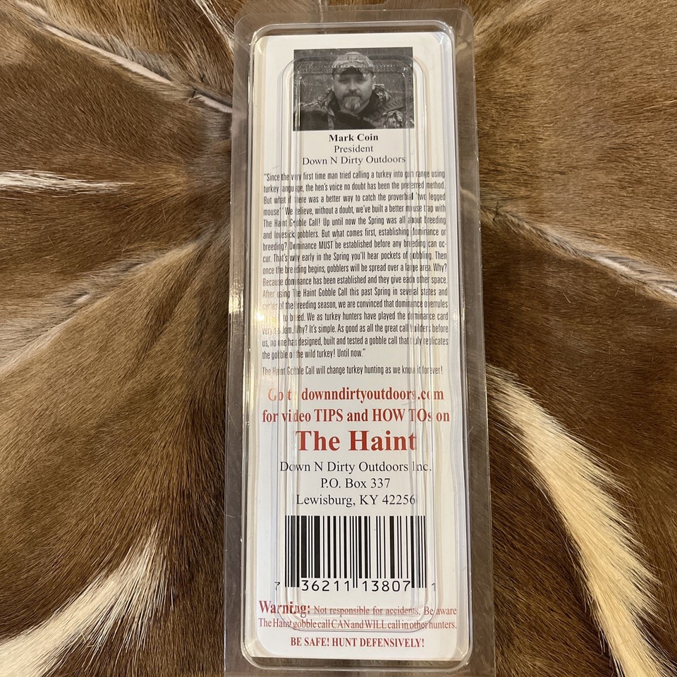 HAINT Turkey Gobble Call from Down-N-Dirty Walnut Brand New Unopened ...