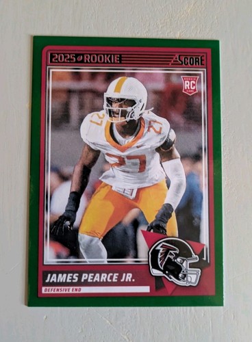 James Pearce Jr. 2025 Score Green Parallel Rookie Card #26 Atlanta ...