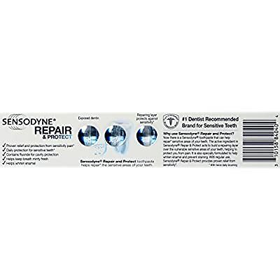 Repair and Protect Sensitivity Toothpaste for Sensitive Teeth Relief, 3 ...