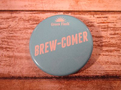 BEER BUTTON Pinback ~ GREEN FLASH Brewing Brew-Comer ~ San Diego ...
