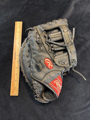 Rawlings First Baseman Glove RFBRB 12.5” Black Leather Mitt Left Hand ...