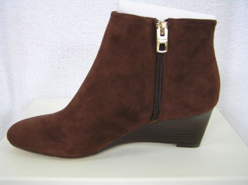 Coach Maya Suede Wedge Booties Mahogany Size 8.5 New $328 Q5328 | eBay