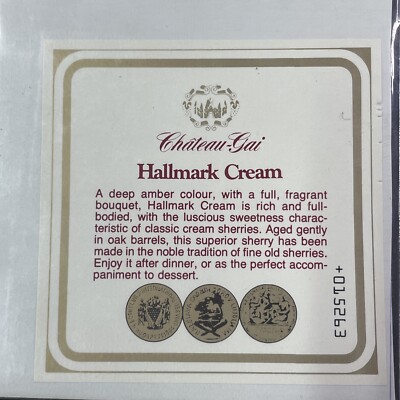 Vintage 1970s Chateau-Gai Hallmark Cream UNUSED Paper Label Niagara ...