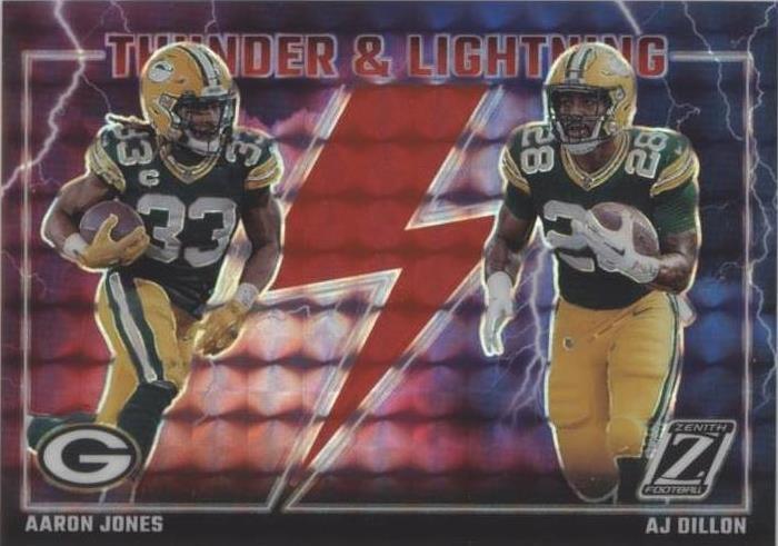 2023 Panini Zenith - Thunder & Lightning Aaron Jones, AJ Dillon #9 Red ...