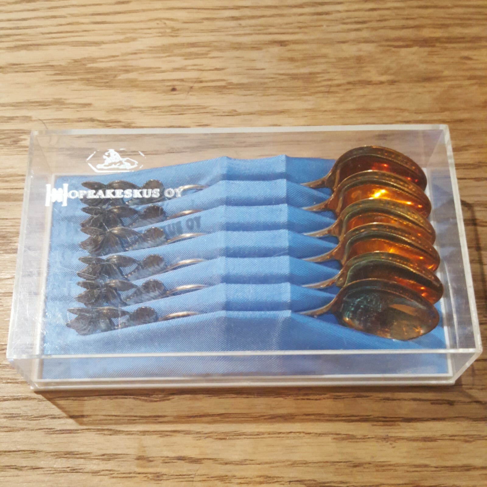 Vintage Hopeakeskus Oy 5" Silver Spoon Set Of 6 Finland ALPAKKA Leaf ...