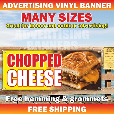 Chopped Cheese Advertising Banner Vinyl Sign Burger Chicken Sandwich ...