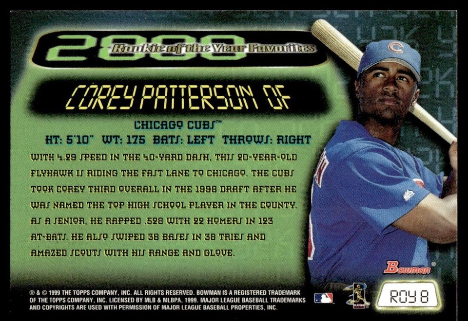 1999 Bowman 2000 ROY Favorites Corey Patterson Chicago Cubs #ROY8 | eBay