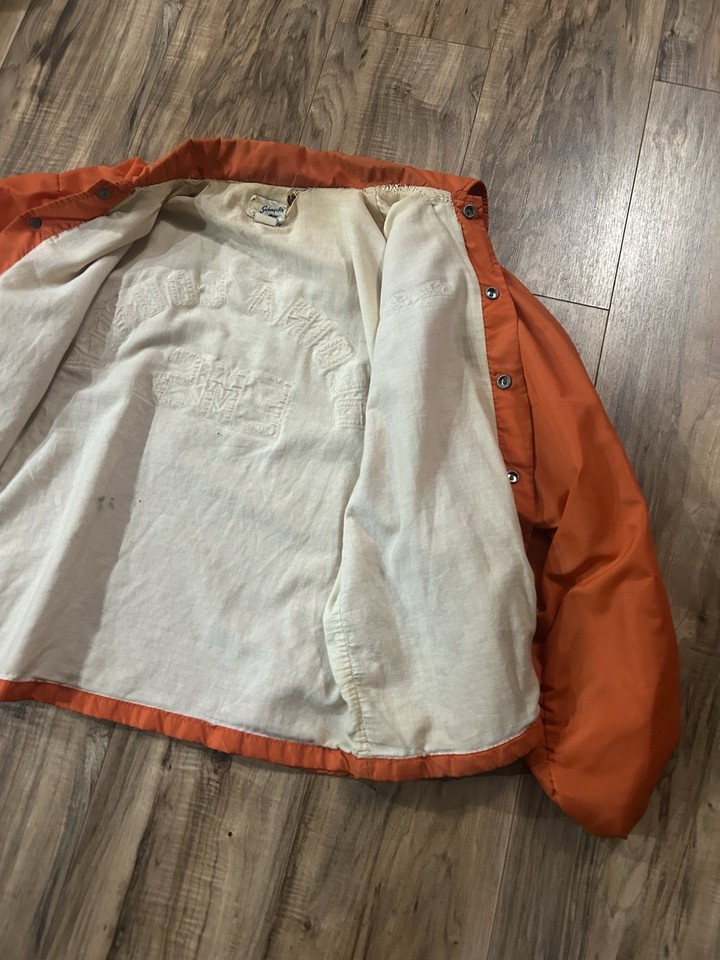 60s 70s Chain Stitched EMS jacket Button Up Nylon Size Medium Made In ...