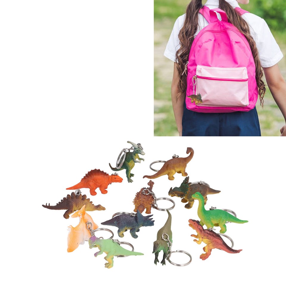 :12Pcs Dinosaur Keychains Vivid Lovely Small Light Different Styles ...