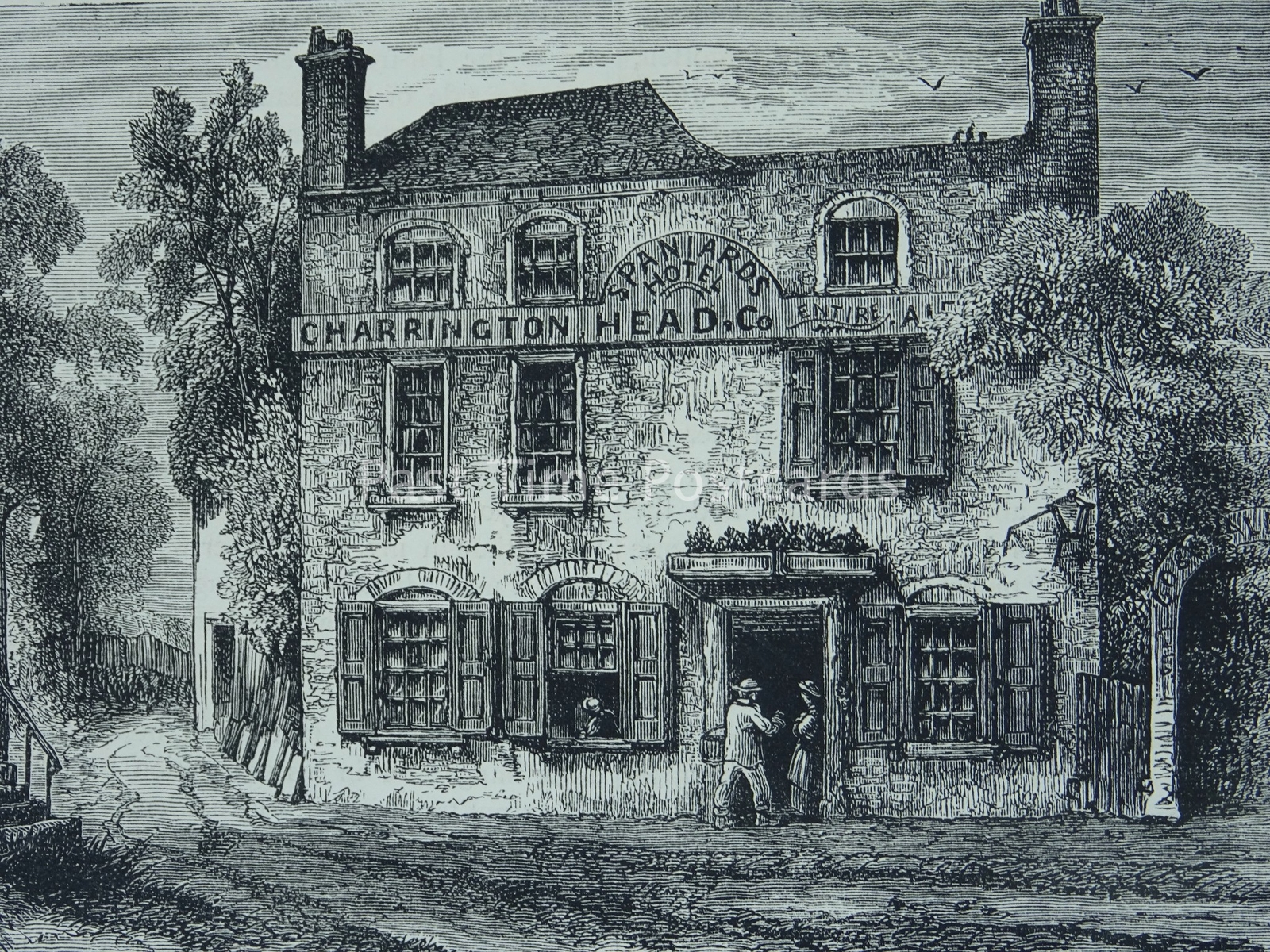 London Hampstead Heath THE SPANIARDS HOTEL INN Original Victorian Print ...