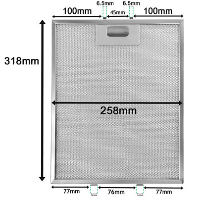 Metal Mesh filter For ZANUSSI Cooker Hood Extractor Vent Fan 318 x 258 ...