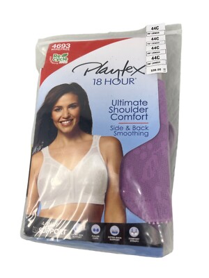 Playtex 18 Hour Ultimate Shoulder Comfort Bra Womens 44C Wireless ...