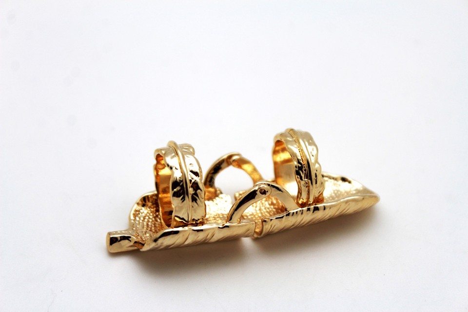New Women Gold Metal Ring Long Leaf Fashion Jewelry Long Finger Size ...