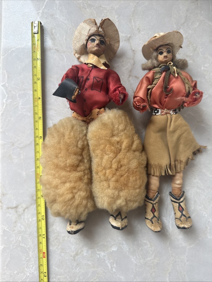 Rare ANNA LAURA Western Cowgirl Cowboy Rodeo 1930’s Paper Mache Face ...