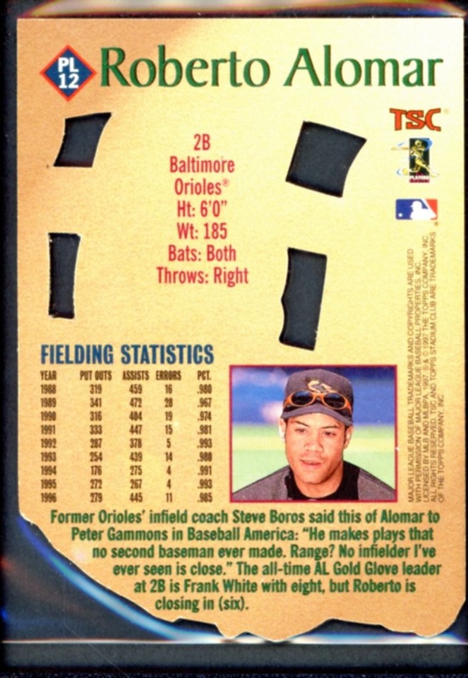 Roberto Alomar 1997 Topps Stadium Club Patent Leather #PL12 Die-Cut | eBay