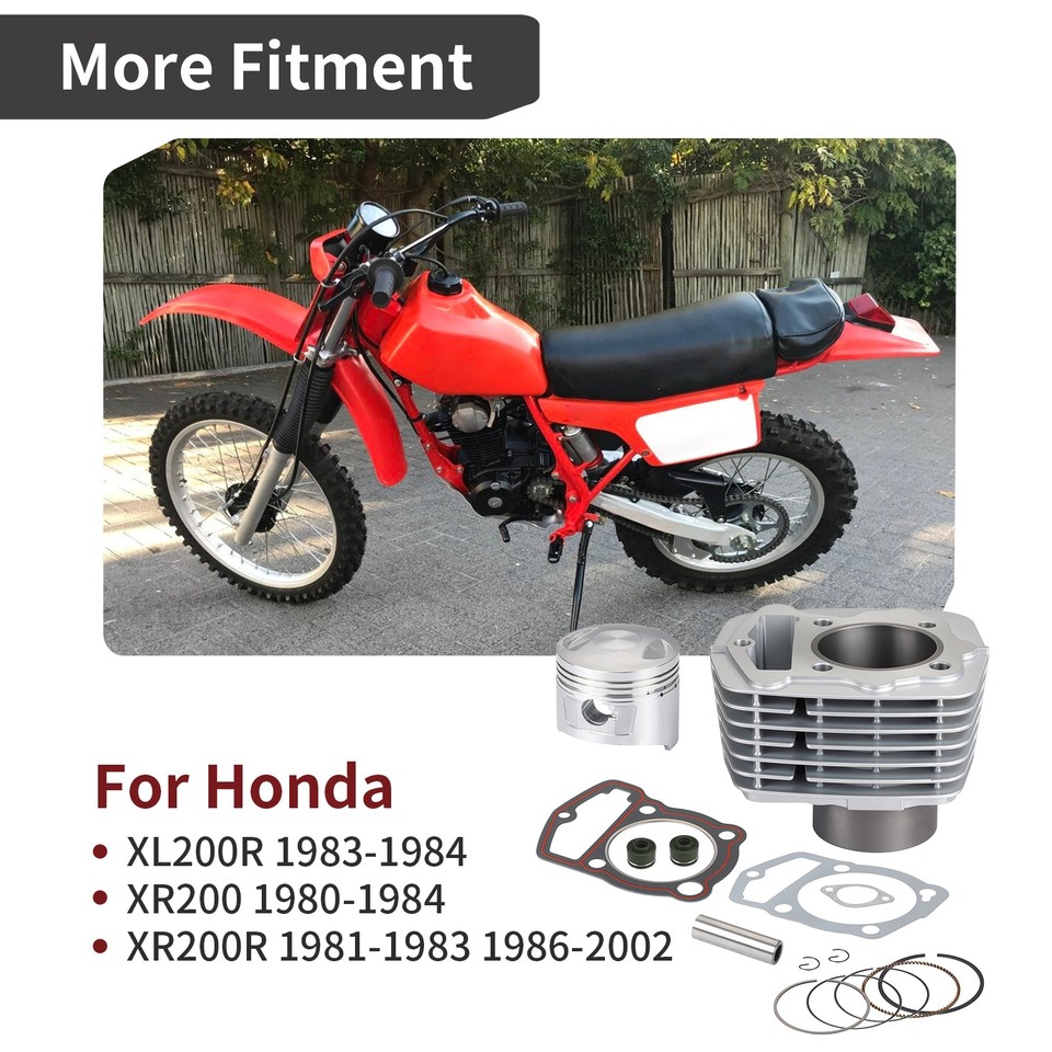 Cylinder Piston Kit w/ Gasket For Honda XR200 80-84 / XR200R 1981-1983 ...