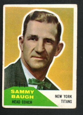 1960 Fleer Football Card #20 Sammy Baugh-New York Titans G-Vg Card | eBay