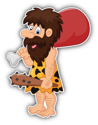 Cartoon Caveman Car Bumper Sticker Decal - ''SIZES'' | eBay