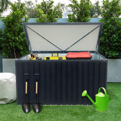 Large Metal Storage Box for Outdoor Use - Durable Organizer | eBay