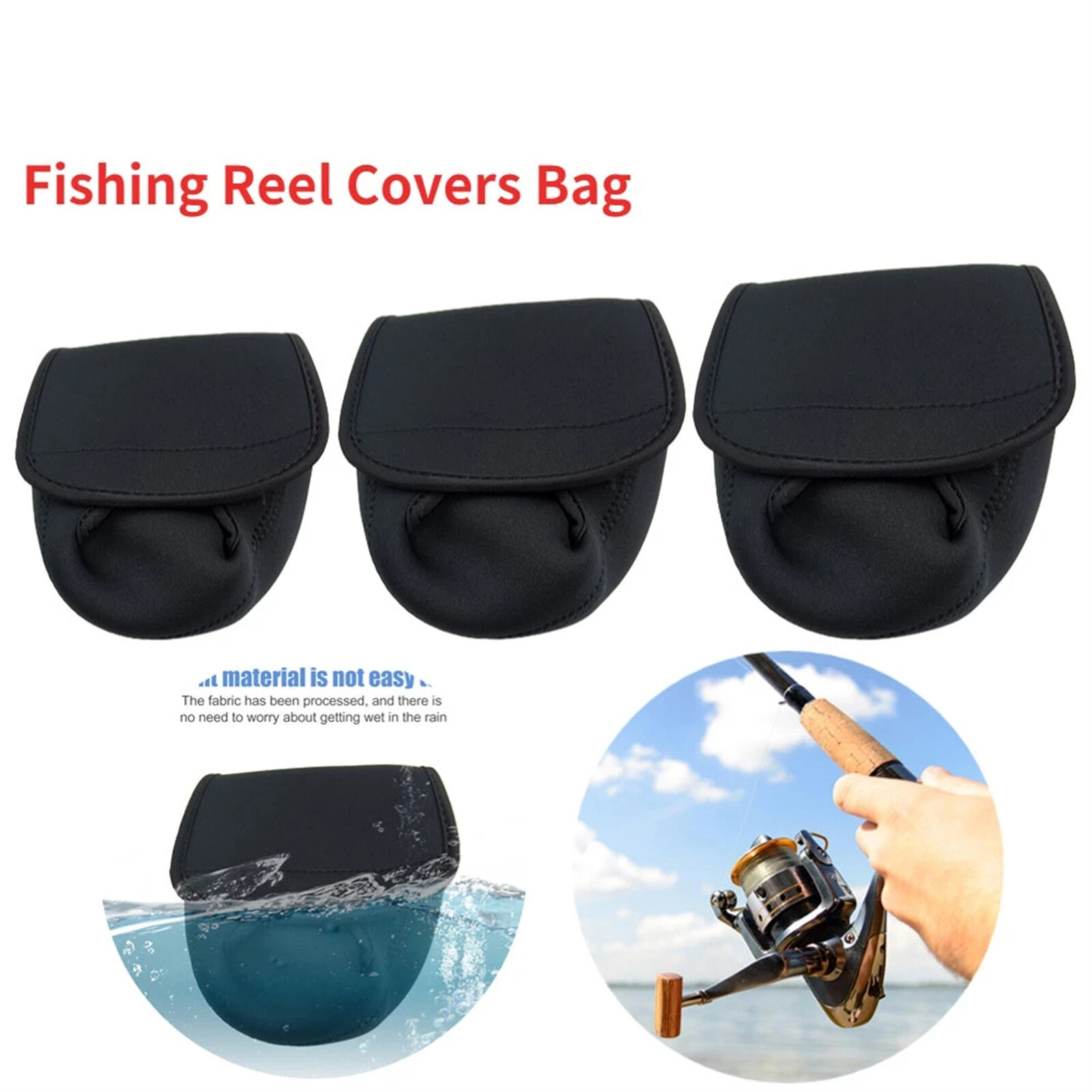 Fishing Reel Bag Waterproof Neoprene Case Cover for Spinning Reel Pouch ...