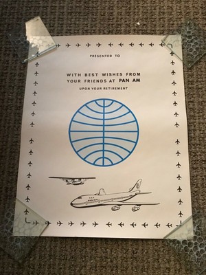 Pan Am Airlines Vintage Retirement Poster | eBay